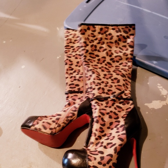 Shoes | Cheetah Print Knee High Boots | Poshmark